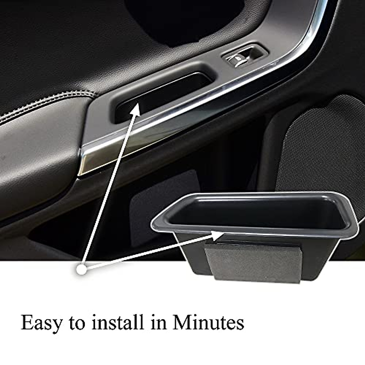 VESUL Front Row Door Side Storage Box Compatible with Volvo S60 2009-2017 2018 V60 2009-2017 2018 Armrest Phone Container Door Organizer Handle Pocket ABS Tray Insert Glove Pallet