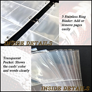 Trading Card Binder 900 Pockets, Football Card Binder Holder with 50 Removable Sleeves Fits 900 Sport Cards, Football Card Gifts Collector Album with Zipper Storage Display Case