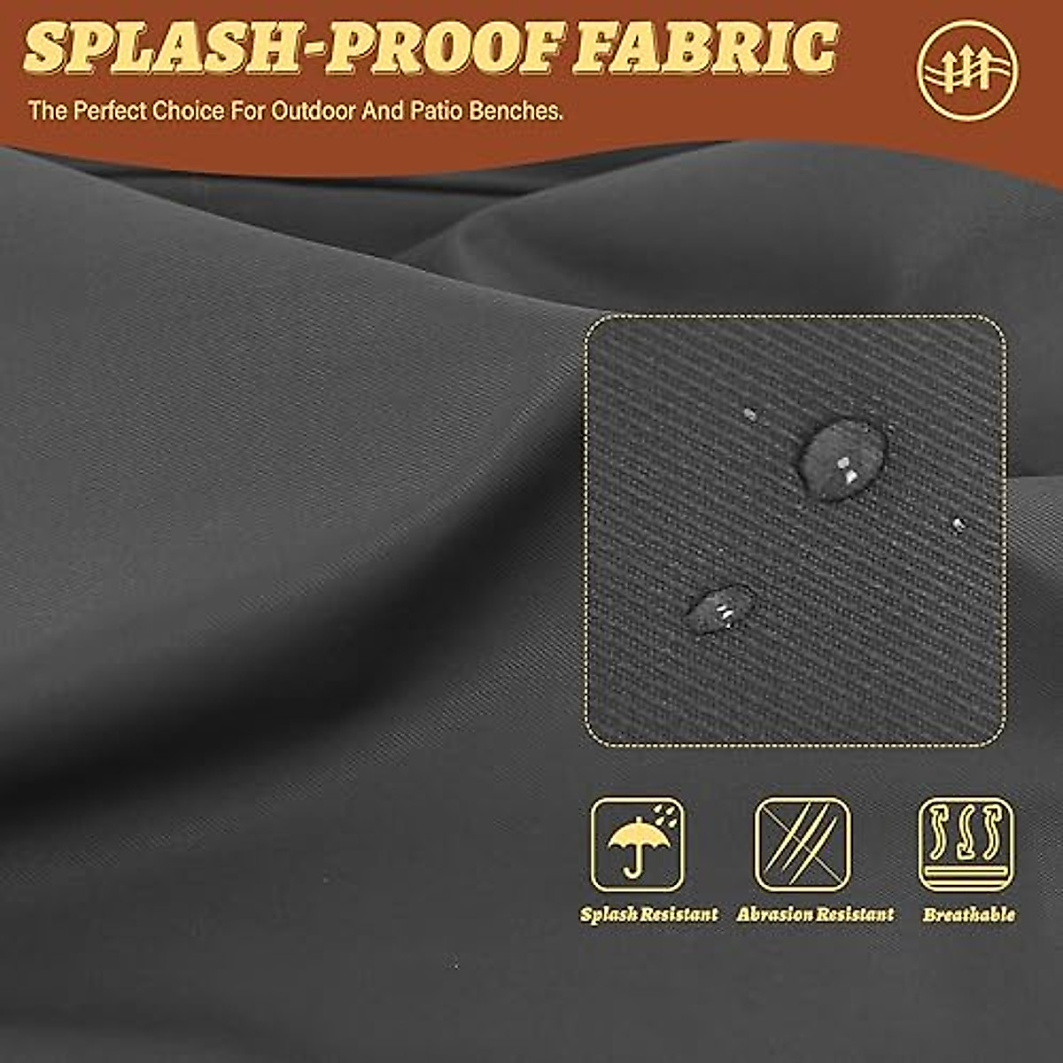 Focuprodu Bench Cushions.Double Piping Bench Cushions for Indoor/Outdoor Furniture,36x14 inchs Outdoor Bench Cushions for Courtyards, Terraces, Swing Cenches (36x14x2.5, Carbon Gray)