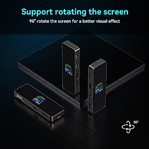 DockCase Visual Smart USB C Hub (7-in-1) with HDMI Port 4K@60Hz, 100w PD Power Delivery, 3 USB-A 5Gbps Data Ports, SD/TF Card Reader, for MacBook Air/Pro, Ipad Pro, Dell XPS, and More