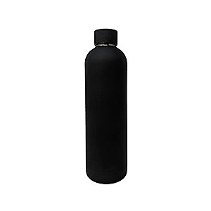 FTB Creative 25oz/750ml Insulated Stainless Steel Matte Water Bottle, Spill proof, Sweat Proof (25oz, Black)