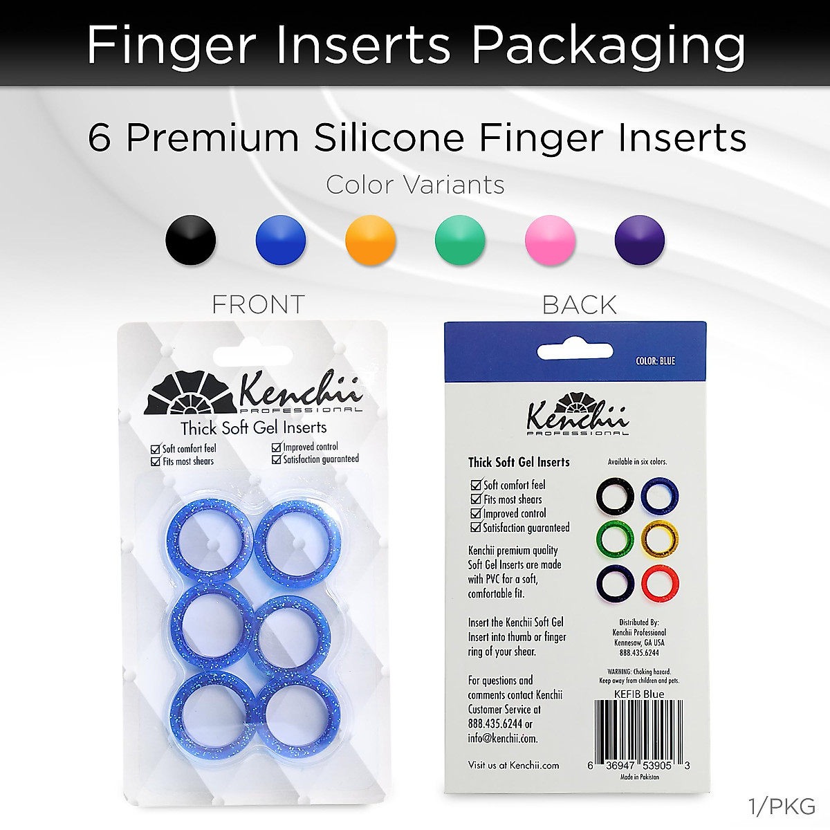 Kenchii Extra Soft Premium Shear Finger Ring Inserts - Thick, Quality Comfort. Elevate Your Grooming Experience with Precision and Style in Multiple Colors