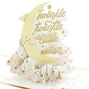 Hallmark Signature Paper Wonder Pop Up Baby Shower Card for New Parents (Twinkle Twinkle) Welcome New Baby, Congratulations, Gender Reveal