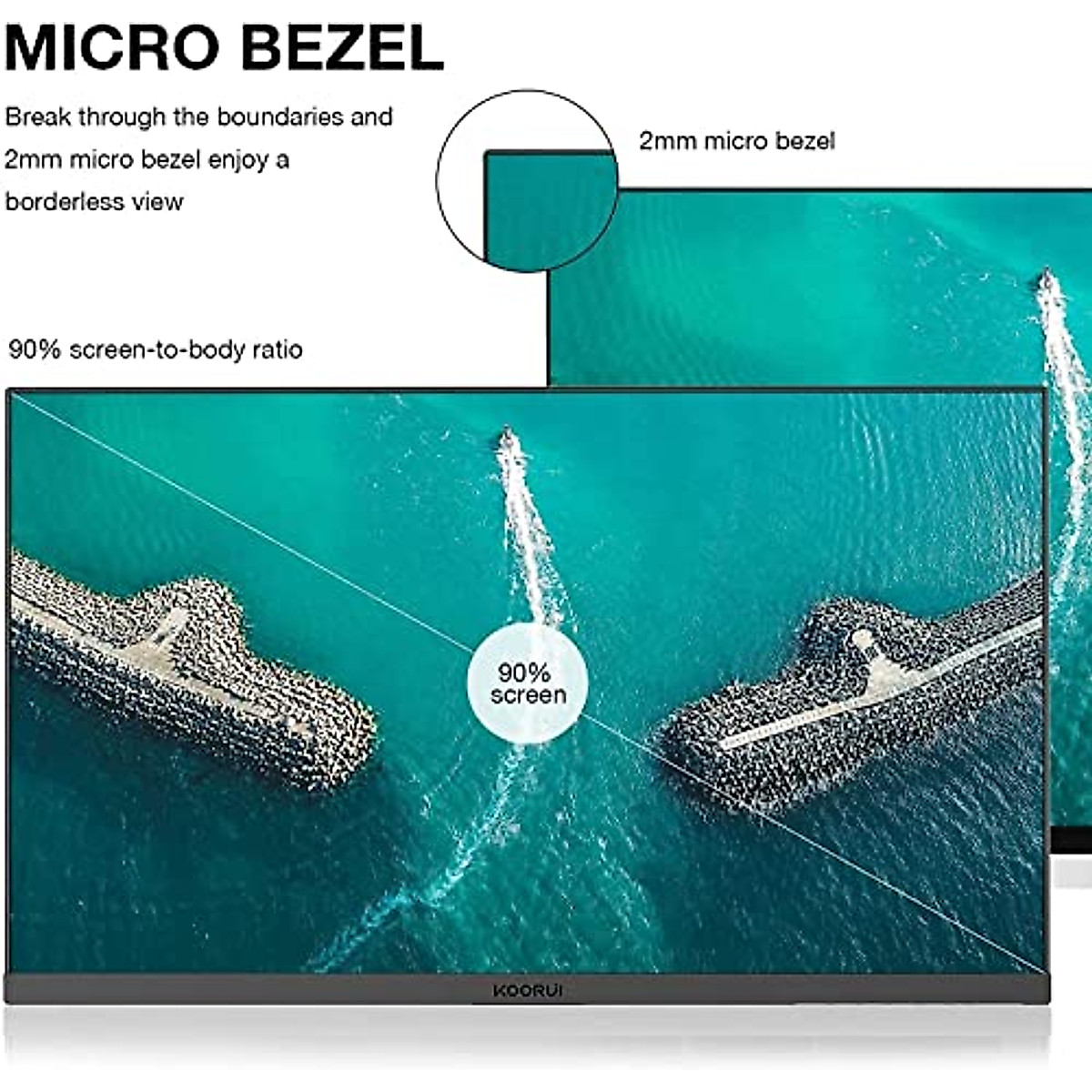 KOORUI 22 Inch Computer Monitor, FHD 1080P VA Desktop Display, 75HZ Ultra Thin Bezel/Eye Care/Ergonomic Tilt, HDMI VGA Ports LED Monitor for PC, VESA