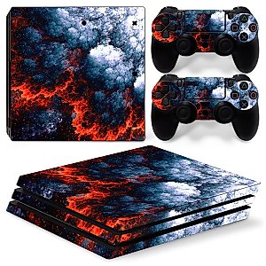 PS4 Pro Skin for Playstation 4 Pro Console and Controllers, PS4 Pro Whole Body Vinyl Skin Sticker Decal Cover - Magma