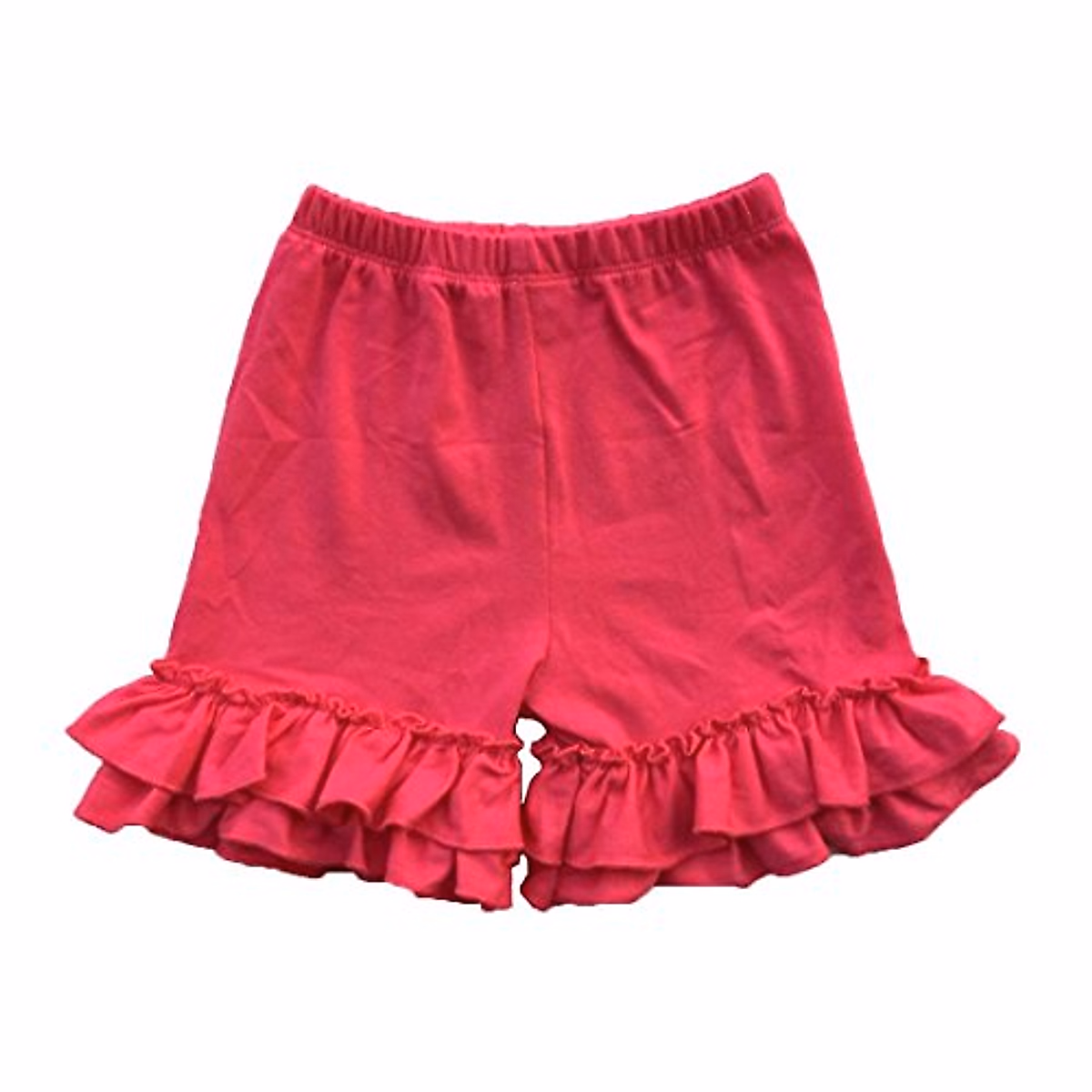 Coralup Baby & Little Girls Ruffles Cotton Shorts P6080_Hot Pink(XL,4-5Y)