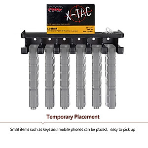 Adoreal Solid ABS Standard Magazine Rack Wall Mount with Storage Shelf, ABS 6 Standard Double Stack Mag Rack Wall Mount