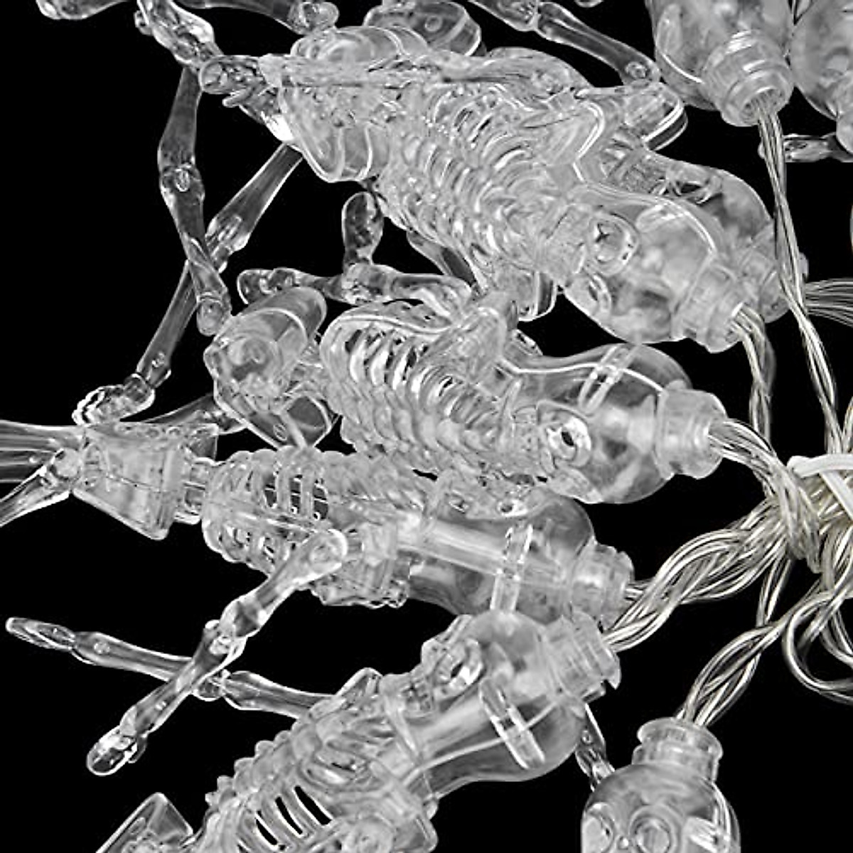 SALUTUY Decorative Lights, Warm Light LED String Light Skeleton Cute and Scary Unique Plastic Decorative String Lamp for Homes Gardens, Courtyards