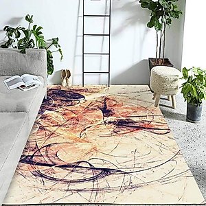 MOXIC Soft Luxury Abstract Art Living Room Area Rugs Rectangular Children Crawling Bedroom Rug Fleece Anti-Slip Carpets Nordic Modern Home Decor Mats Indoor Outdoor Runners Nursery 8' X 10'