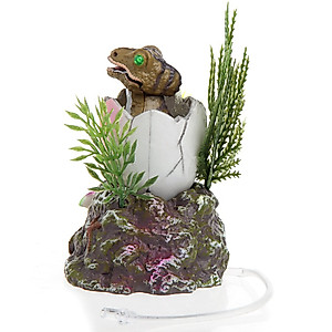LOXGO Aquarium Decorations Small Ornaments Baby Dinosaur in Egg for Fish for Tank Aquatic Pet Supplies with Air Hose Aquarium Heater Light Thermometers Gravel Sand Decorations