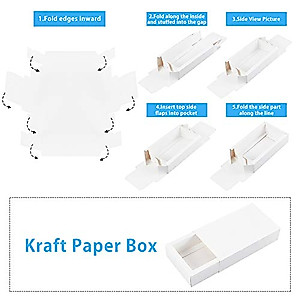 BENECREAT 16 Pack Kraft Paper Drawer Box 6.5x4.5x1.7" Festival Gift Wrapping Boxes Soap Jewelry Candy Weeding Party Favors Gift Packaging Boxes, White