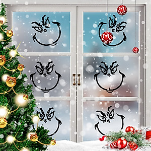 20Pcs Christmas Stickers,Christmas Decorations Face Decals Vinyl Sticker,Grinchmas DIY Ornaments,Stickers for Water Bottles,Party Decorations Supplies,15 Pcs of 3 inches and 5 Pcs of 2 inches