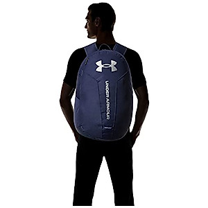 Under Armour Unisex-Adult Hustle Lite Backpack , (410) Midnight Navy / Midnight Navy / Metallic Silver , One Size Fits All