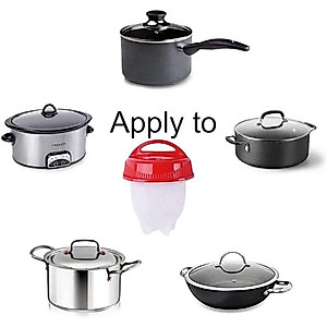 6-Pack Egg Cooking Rings Silicone Egg Cooker, Hard and Soft Make, No Shell Egg Boiler, Egg Cups, Egg Poachers, Egg Cooker for Kitchen Gadgets Accessories, Gift for Dad