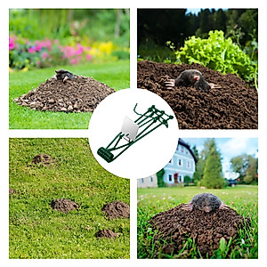 8 Pack Mole Trap Gopher Trap Metal Tactical Rat Vole Traps Outdoor Reusable Gopher Killer Mole Traps That Kill Best, Keep Moles Out of Yard Lawn Garden, Green