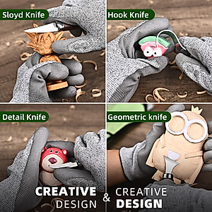 IMYMEE Wood Whittling Kit for Beginners-Complete Whittling Set with 4pcs Wood Carving Knives & 8pcs Basswood Wood Blocks-Perfect Wood Carving Kit Set-Includes Wood Carving Tools for Adults and Kids