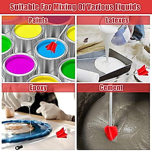 Aemygo 11 Inch Paint Mixer for Drill, 4 Pcs Drill Mixer Attachment 1 Gallon Resin Epoxy Mixer, Paint Stirrer for Most Drill, Concrete Resin Paint Silicone Paddle