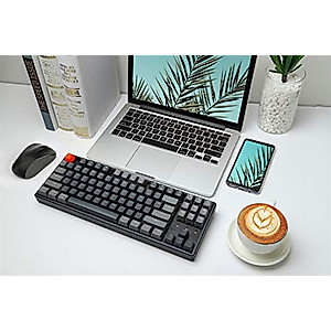 Keychron K8 Wireless Bluetooth/USB Wired Mechanical Keyboard, Hot-swappable Tenkeyless 87 Keys RGB LED Backlit Gateron Blue Switch N-Key Rollover, Aluminum Frame for Mac and Windows