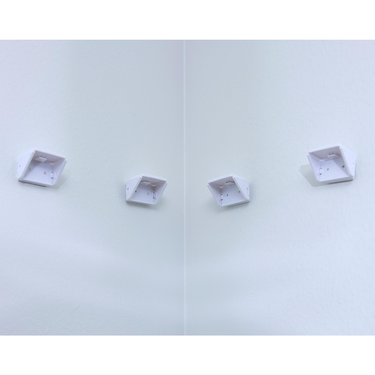 COOL CORNERS Acrylic Shelf - Clear Acrylic Shelf with J-Hooks - Floating Wall Mounted Shelf for Bedroom, Living Room, Bathroom, Kitchen, and Office - Clear/White (11.5 inch)