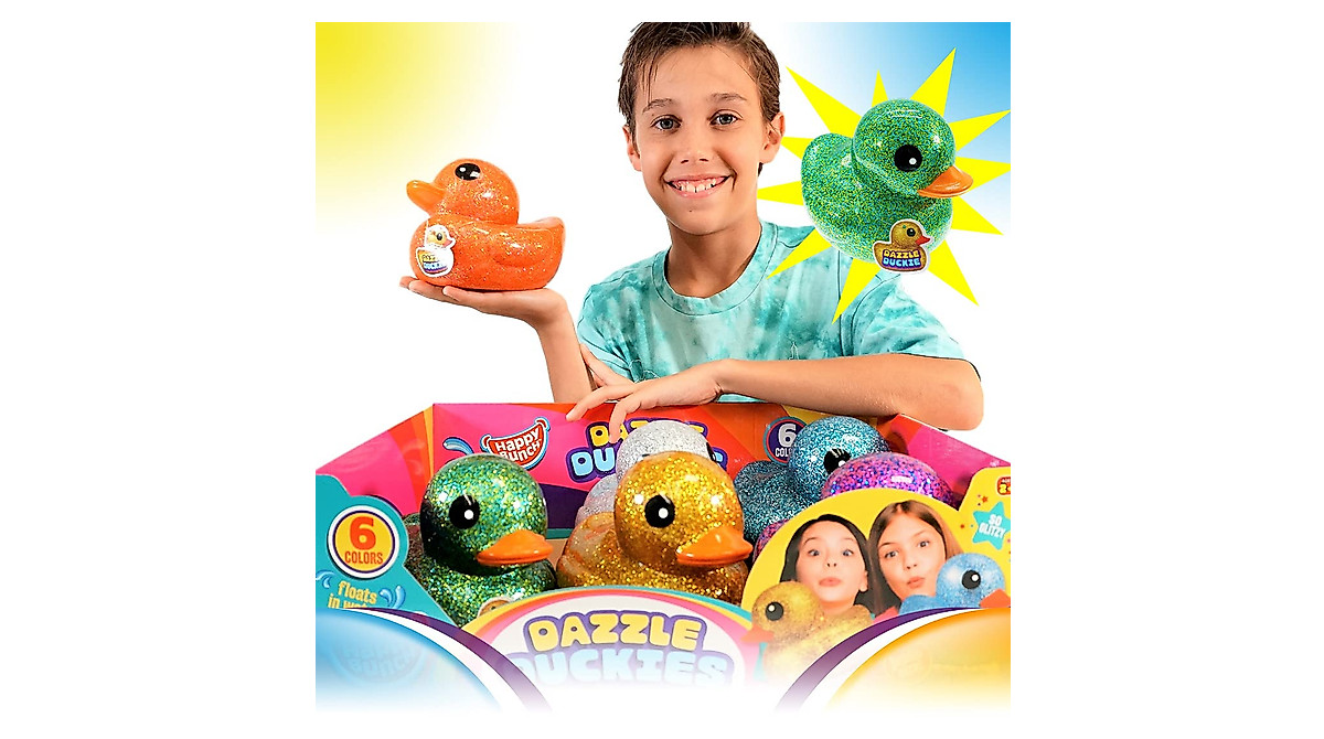 JA-RU Giant Glitter Rubber Ducks – Fun Kids Bath Toys