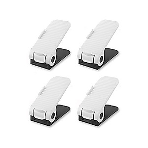 TOPIND Adjustable Shoe Slots Space Saver, Easy Shoe Organizer Double Shoe Rack Storage,Non-Slip No Assembly Require Durable Storage Shoes Holder for Sneaker Booties High Heels Flats S (4Pcs)