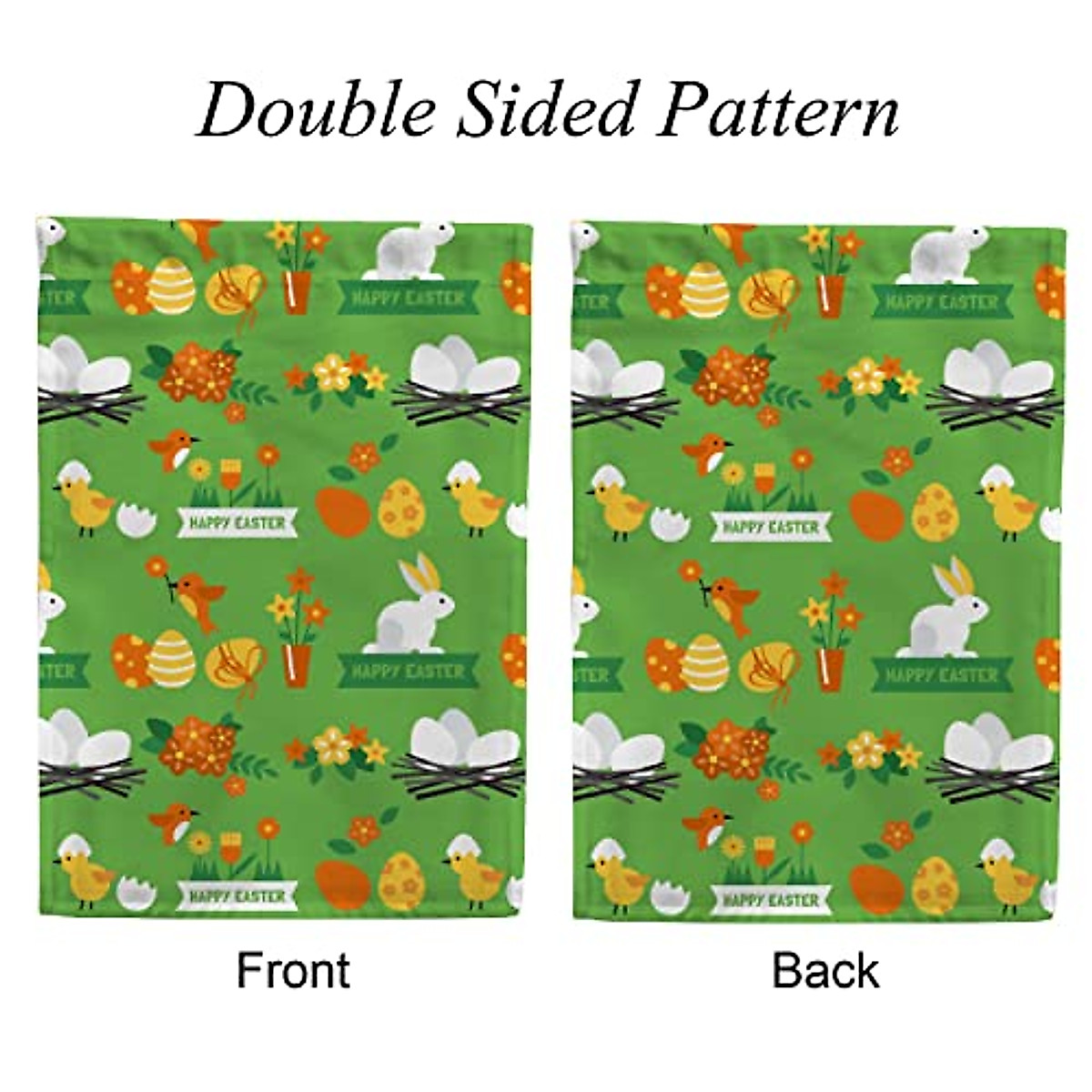 My Little Nest Seasonal Garden Flag Easter Bunny And Eggs Vertical Garden Flags Double Sided for Home Farmhouse Yard Holiday Flag Outdoor Decoration Banner 12"x18"