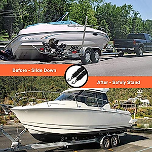 WELLUCK Boat Trailer Transom Tie Downs Straps 1200 LBS, 2" x 4' Adjustable Boat Buckle Transom Tie Downs to Trailer, Marine, Jet ski, Pontoon, with Quick Release Buckle & Anti-Scratch Hooks