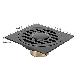 Black Floor Drain Concealed, Bathroom Sink & Bathtub Accessories Drain Strainers Shower Drain Set Square Drain Strainer Part with Removable Cover for Bathroom Kitchen 10x10x0.3cm