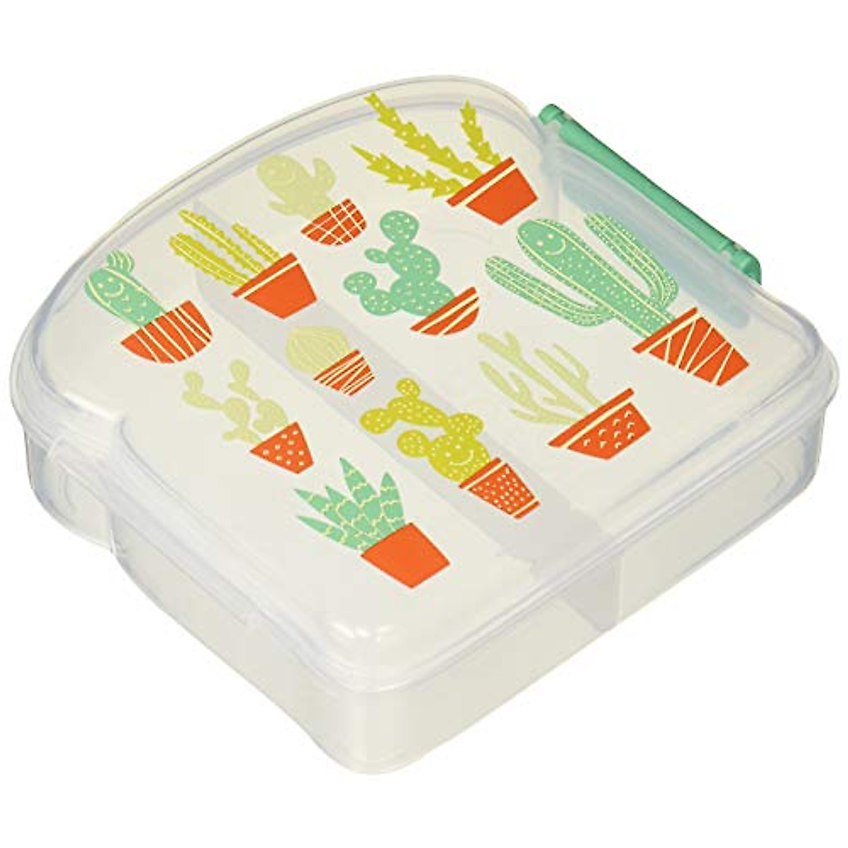 SugarBooger Good Lunch Sandwich Box, Cactus, 1 Count (Pack of 1)