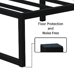 Lutown-Teen 6 Inch Twin XL Bed Frames Heavy Duty Sturdy Metal Platform Bed Frame No Box Spring Needed, Noise Free, Easy Assembly, Black