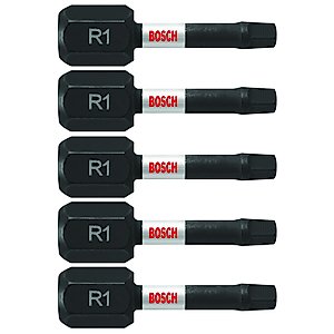 BOSCH ITSQ1105 5-Pack 1 In. Square #1 Impact Tough Screwdriving Insert Bits