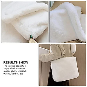Plush Underarm Bag Fluffy Large Tote Handbag Fashion Color Shoulder Bag Crossbody Messenger Bag for Women Girls