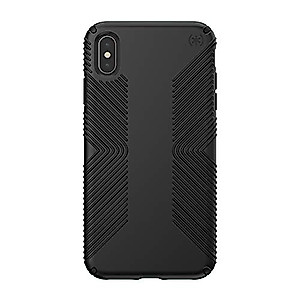 Speck Presidio Grip iPhone XS Max Case - Slim Fit, Silicone, Black/Black
