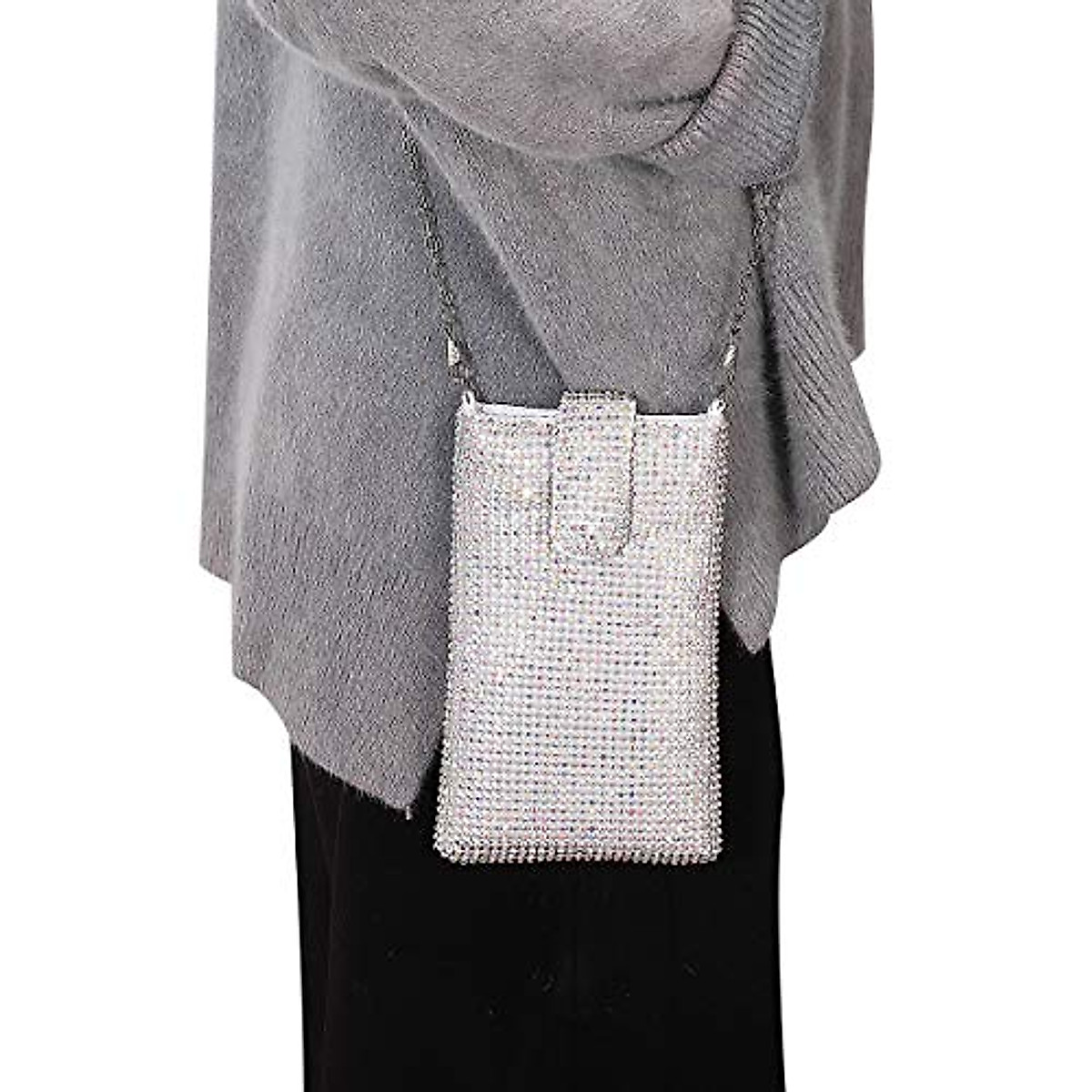 Evening Handbags Clutch Purses for Women Crystal Rhinestone Small Crossbody Bag Cell Phone Purse Wallet in ABcolour