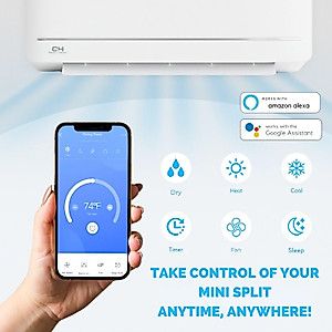 Cooper & Hunter MIA Series, Mini Split Air Conditioner and Heater, 6,000 BTU, 115V, 21.5 SEER2, Wall Mount Ductless Inverter Heat Pump System, Including 16ft Installation kit