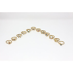 CaliRoseJewelry 10k Yellow Gold Gemini Zodiac Ring for Women with June Birthstone (Size 7)