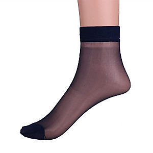 JEATHA 3 Pairs Summer Silk Thin Ankle Sheer Socks Anti-slip Casual Short Over Ankle Socks Stretchy Hosiery for Men Women Navy Blue One Size
