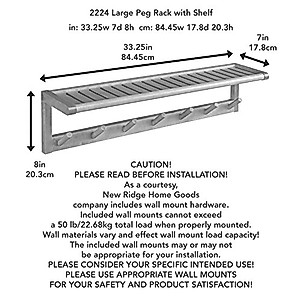 New Ridge Home Goods Abingdon Solid Wood Shelf, One Size, Espresso