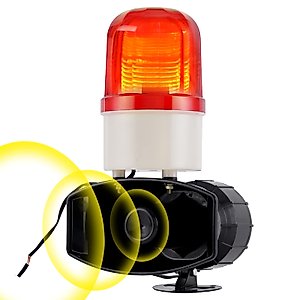 Saladulce Industrial Siren Alarm 110 Volt Siren with Light 115dB Sound and Light Alarm IP54