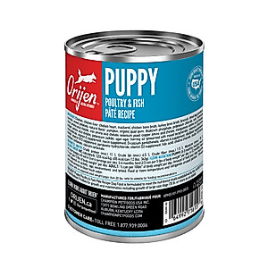 ORIJEN Puppy Poultry & Fish Pate Recipe Wet Dog Food, Pate Dog Food for Puppies, WholePrey Ingredients, 12.8oz (Case of 12)