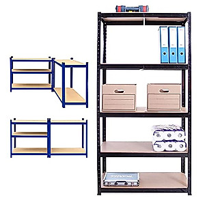 AUTOFU Freestanding Shelves Storage Shelving Units Garage Shed Kitchen Warehouse Industrial Rack Adjustable Metal Shelf Boltless Racking Unit 4 Tier 64" x 31" x 16"(H*W*D)