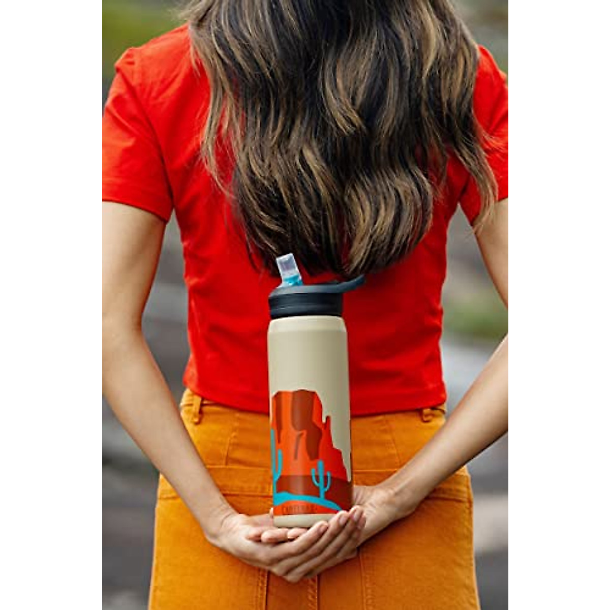 CamelBak Eddy+ Water Bottle with Straw 25 oz - Insulated Stainless Steel, Deep Desert