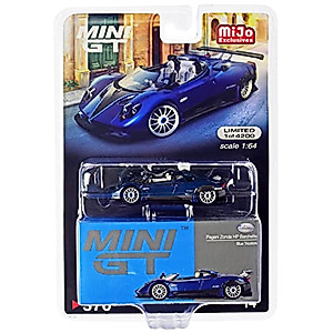 Truescale Miniatures Pagani Zonda HP Barchetta Conv. Blue Tricolore Met. & Carbon w/White Interior Ltd Ed to 4200 pcs 1/64 Diecast Model Car True Scale MGT00370
