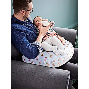 Little Grape Land Nursing Pillow Covers for Baby Girl, Soft Removable Covers Breathable for Breastfeeding Pillows, 2 Pack Nursing Pillow Cases Fit Standard Nursing Pillows (Floral & Butterfly)