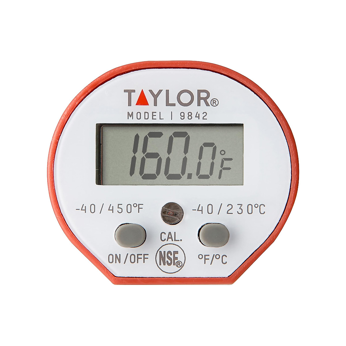 Taylor Waterproof Digital Instant Read Thermometer For Cooking, BBQ, Grilling, Baking, And Meat, Comes With Pocket Sleeve Clip, Red