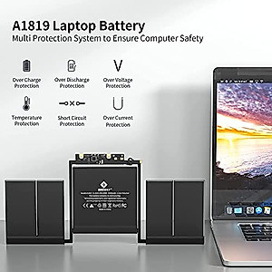 E EGOWAY A1706 Battery, A1819 Laptop Replacement Battery for MacBook Pro 13 inch Touch Bar (Late2016 Mid2017), Easy-to-Install Replacement Battery A1706 with Tools, EMC3071 EMC3163 [11.41V/4320mAh]