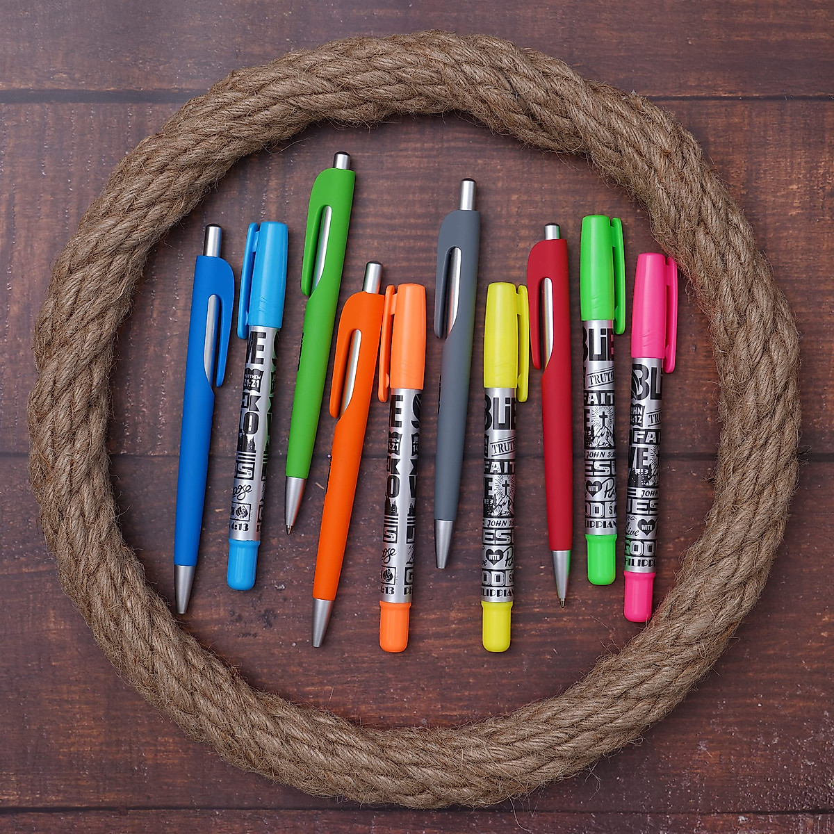 BLIEVE- Bible Highlighters And Pens No Bleed Through, Bible Verse Dry Highlighter and Pens Fine Tip, Bible Journaling Supplies and Bible Study Kit (10 Pack)