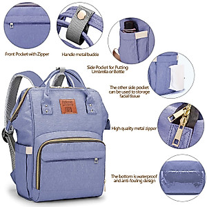 BALCONY & FALCON Multi-Functional Diaper Bag Backpack with Changing Pad Waterproof Nappy Bag