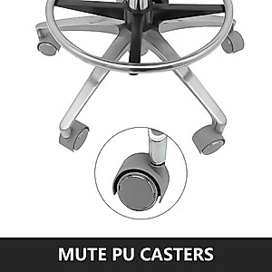 Adjustable Dental Assistant Chair Stool 17”-21‘’ Height with Adjustable Footring and Heavy Base for Dental Labs Exam Rooms
