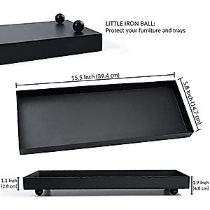 Aglary Rectangle Black Matte Metal Tray, Suit for Candle Holder, Vanity Decor Projects, Bathroom Toilet Tank Tray, Perfume or Jewelry Storage, and Coffee Table Centerpiece